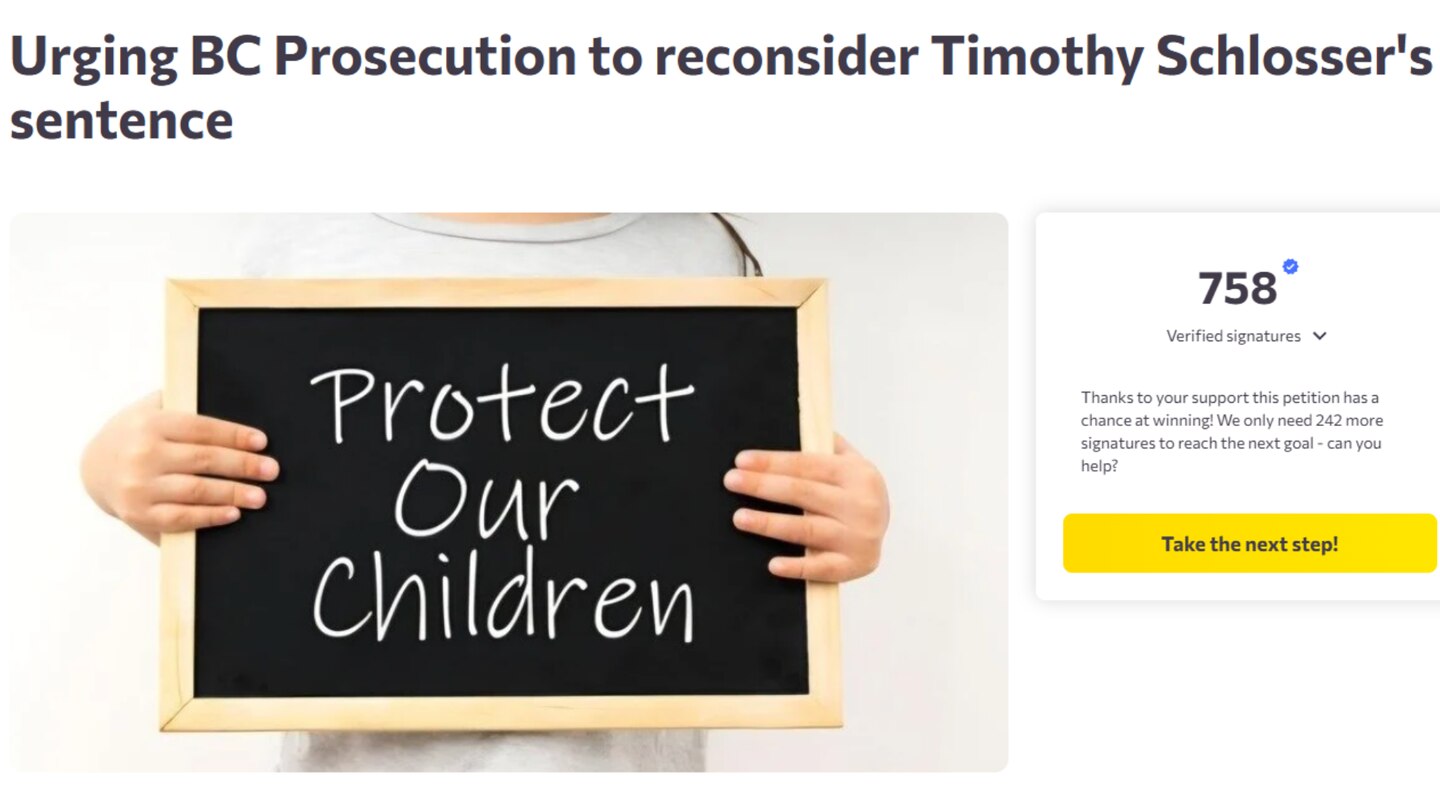 Petition calls for harsher sentence in Timothy Schlosser sexual ...